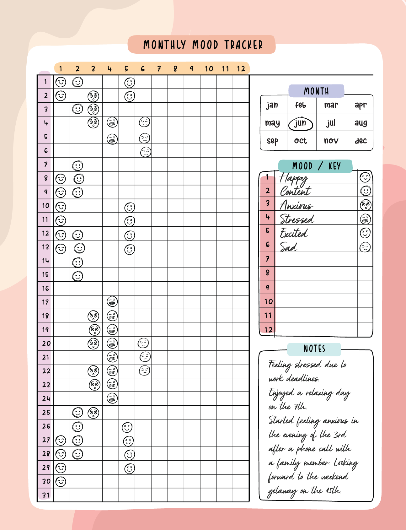 Mood Tracker & Self Love Journal For Women - World of Printables