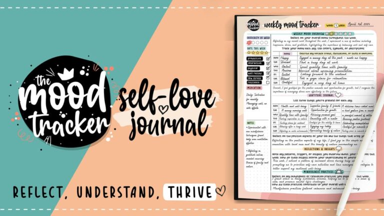 Mood Tracker & Self Love Journal For Women - World of Printables