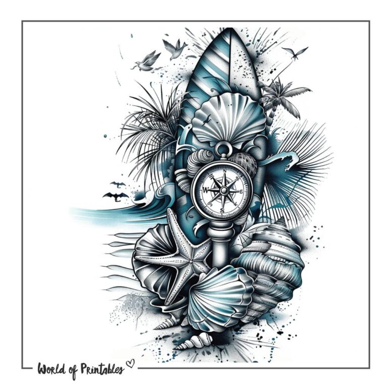 Beach Tattoo Designs - 75 Printable Designs & Ideas - World of Printables