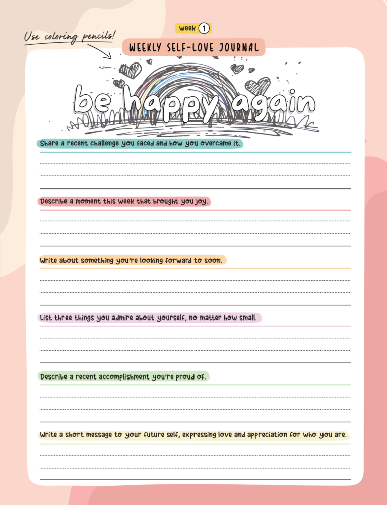 Mood Tracker & Self Love Journal For Women - World of Printables