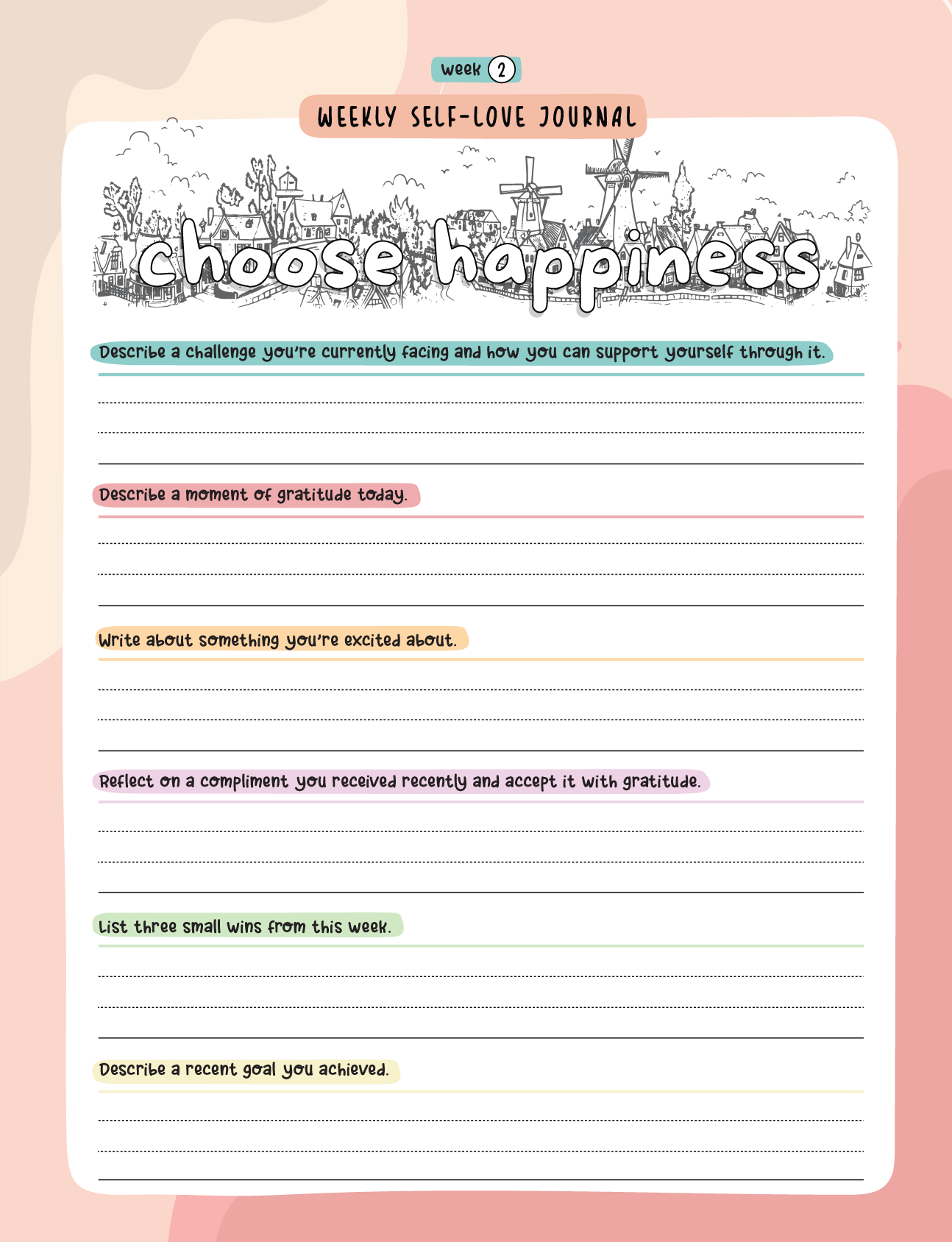 Mood Tracker & Self Love Journal For Women - World of Printables