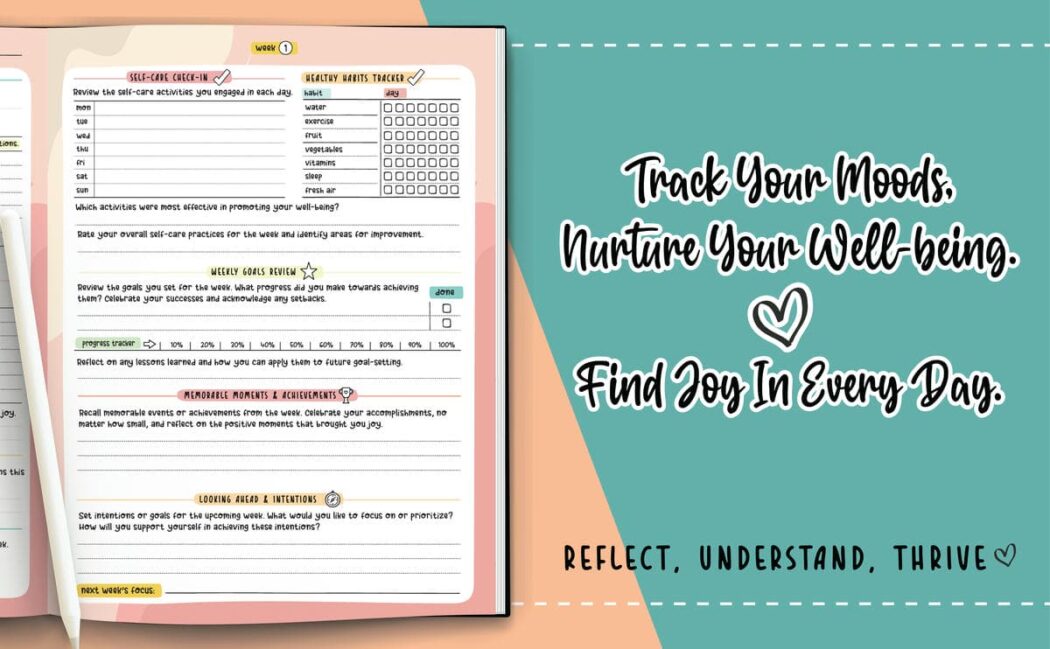 Mood Tracker & Self Love Journal For Women - World of Printables