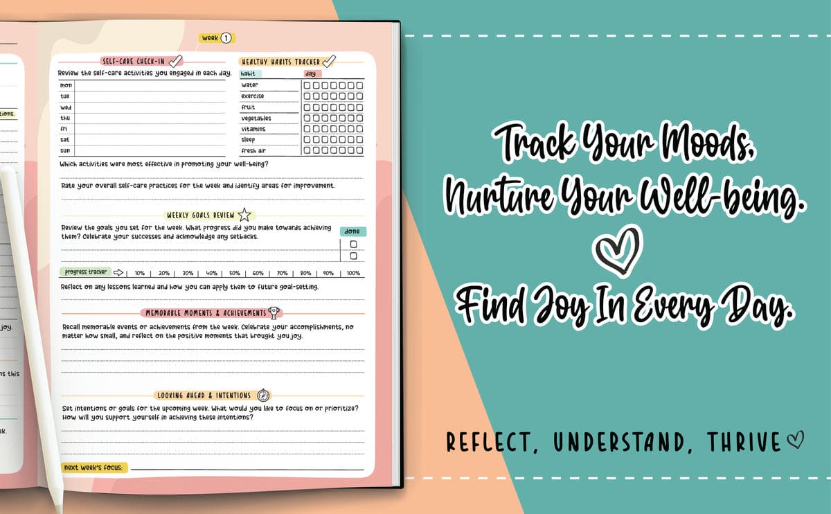 Mood Tracker & Self Love Journal For Women - World of Printables