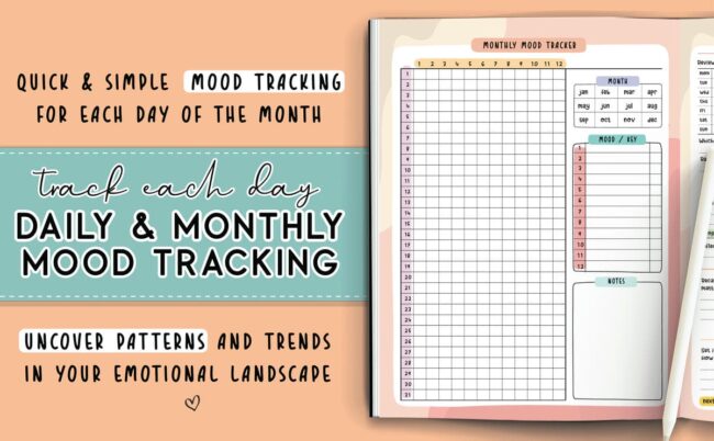 Mood Tracker & Self Love Journal For Women - World of Printables