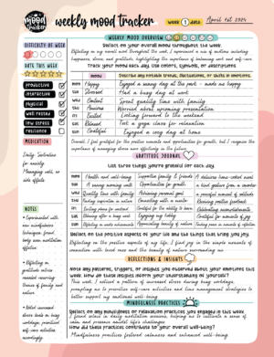 Mood Tracker & Self Love Journal For Women - World of Printables