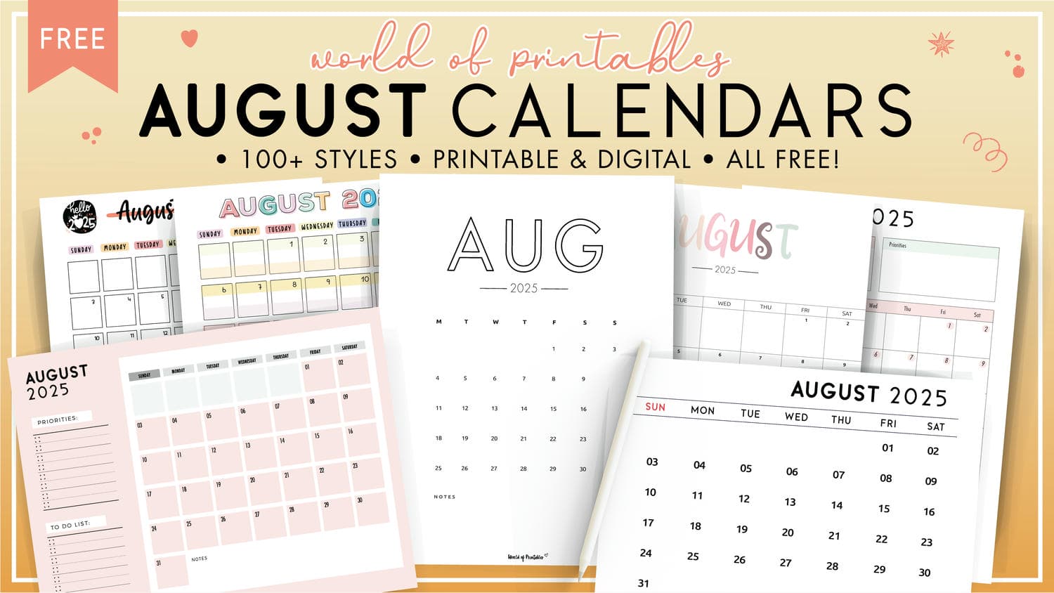 2025 Calendars - World of Printables