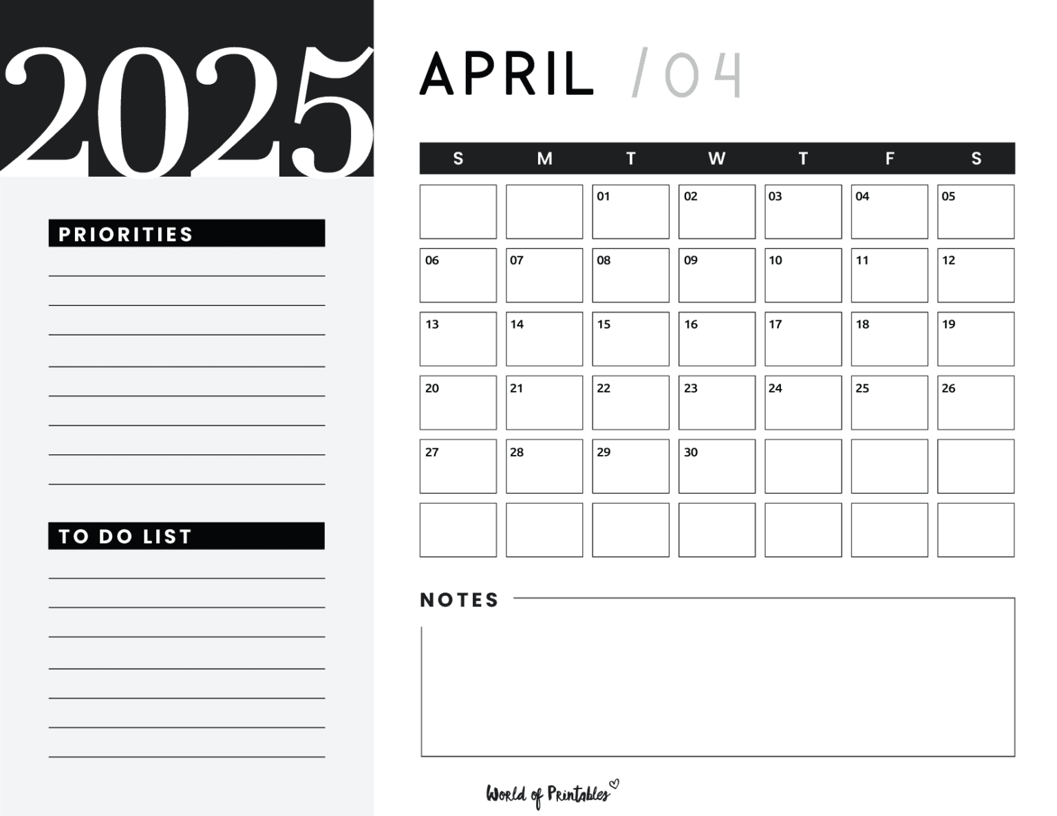 April 2025 Calendars | 100+ Best - World of Printables