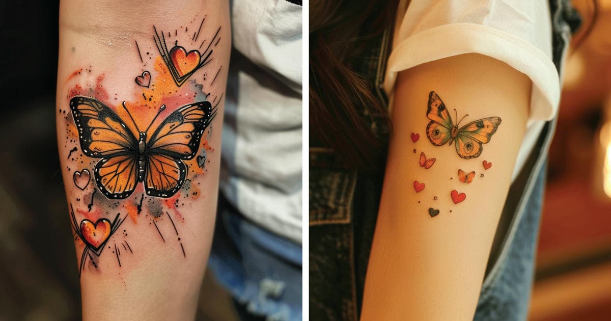 Butterfly and Heart Tattoo Designs - 60+ Printable Designs & Ideas ...