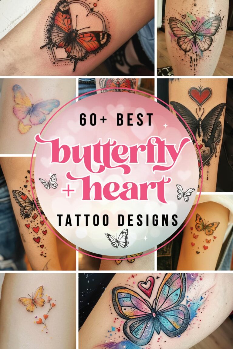 Butterfly and Heart Tattoo Designs - 60+ Printable Designs & Ideas ...