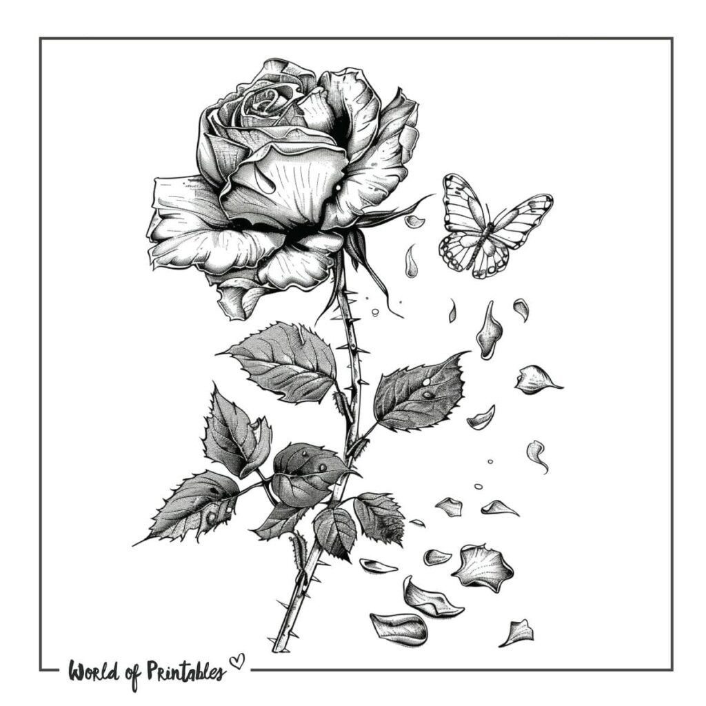 Butterfly and Rose Tattoo Designs - 25+ Printable Designs & Ideas ...