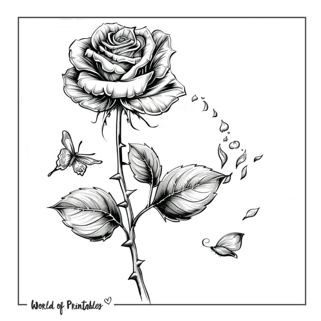 Butterfly and Rose Tattoo Designs - 25+ Printable Designs & Ideas ...