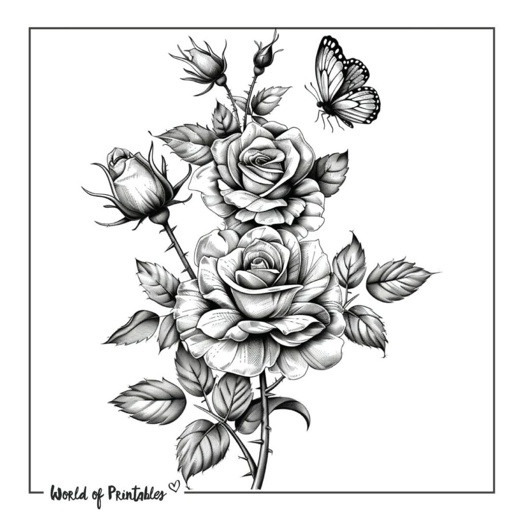 Butterfly and Rose Tattoo Designs - 25+ Printable Designs & Ideas ...