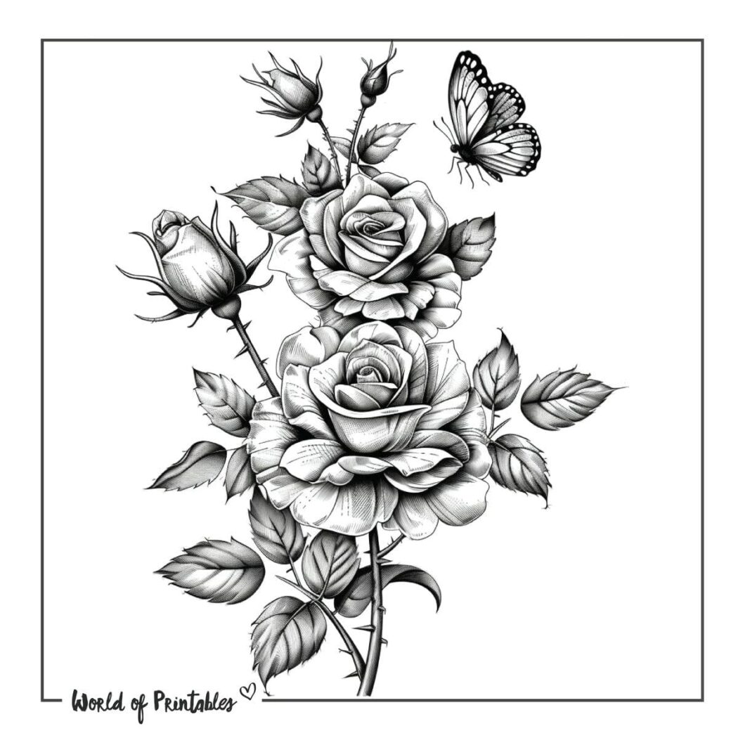 Butterfly and Rose Tattoo Designs - 25+ Printable Designs & Ideas ...