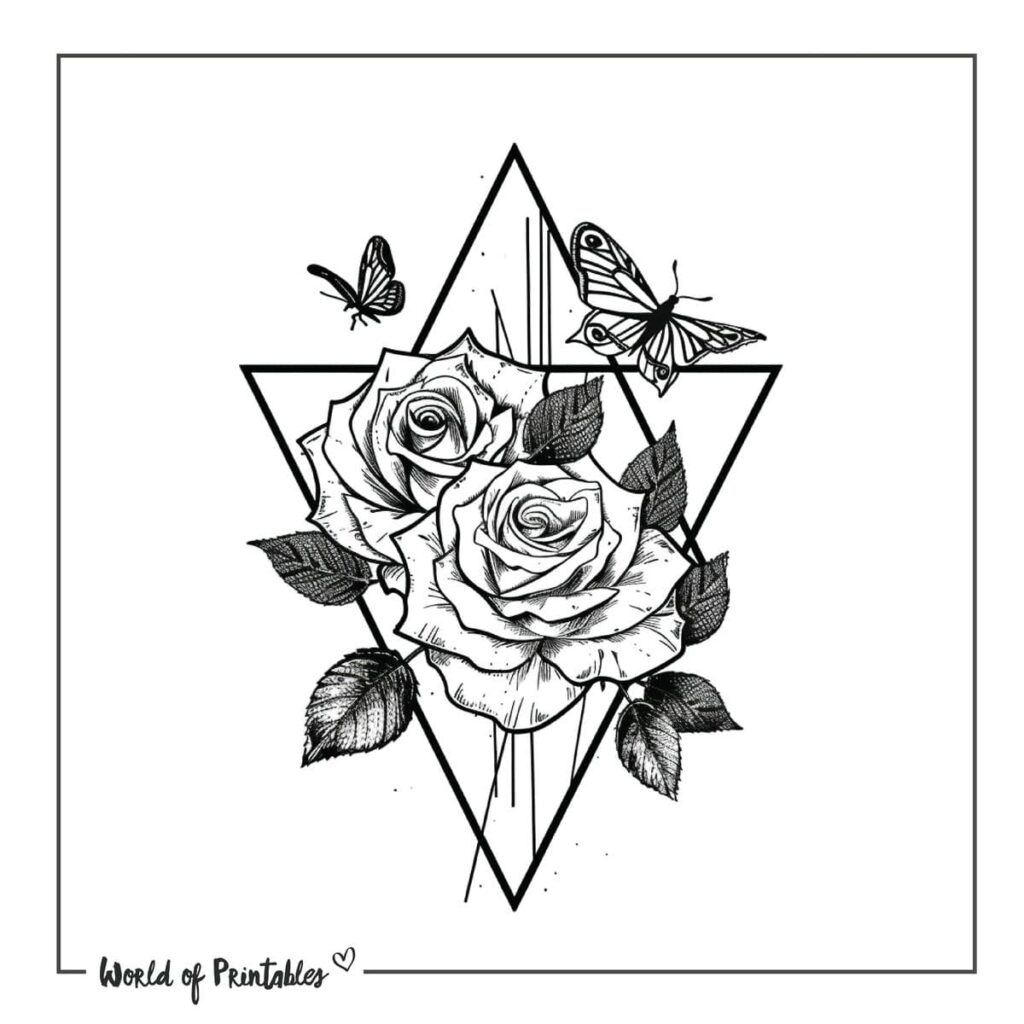 Butterfly and Rose Tattoo Designs - 25+ Printable Designs & Ideas ...