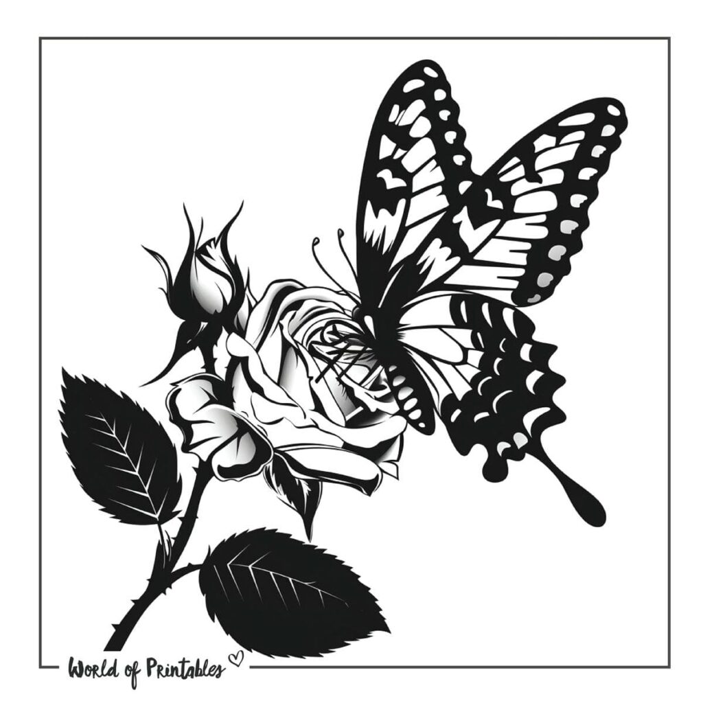 Butterfly and Rose Tattoo Designs - 25+ Printable Designs & Ideas ...