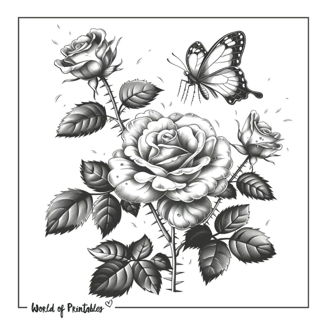 Butterfly and Rose Tattoo Designs - 25+ Printable Designs & Ideas ...
