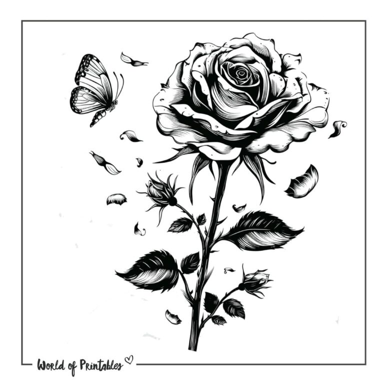Butterfly and Rose Tattoo Designs - 25+ Printable Designs & Ideas ...