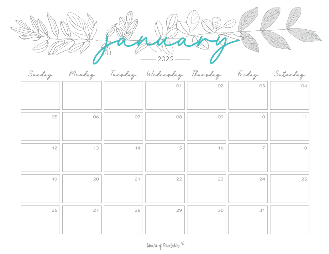 January 2025 Calendars - Free Printables - World of Printables
