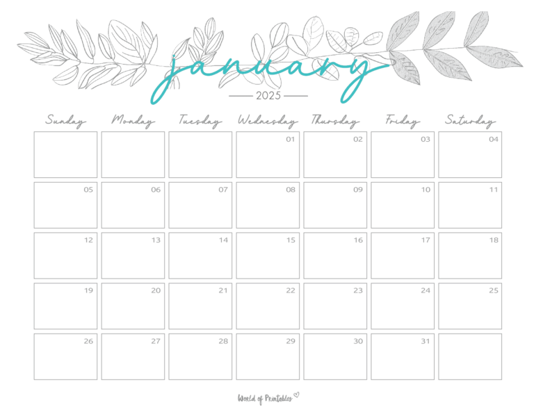 January 2025 Calendars - Free Printables - World of Printables