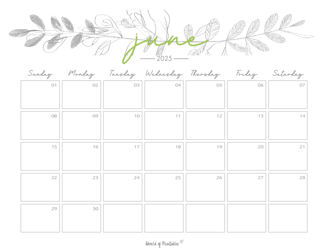 Free Printable June 2025 Calendars | 100+ Best