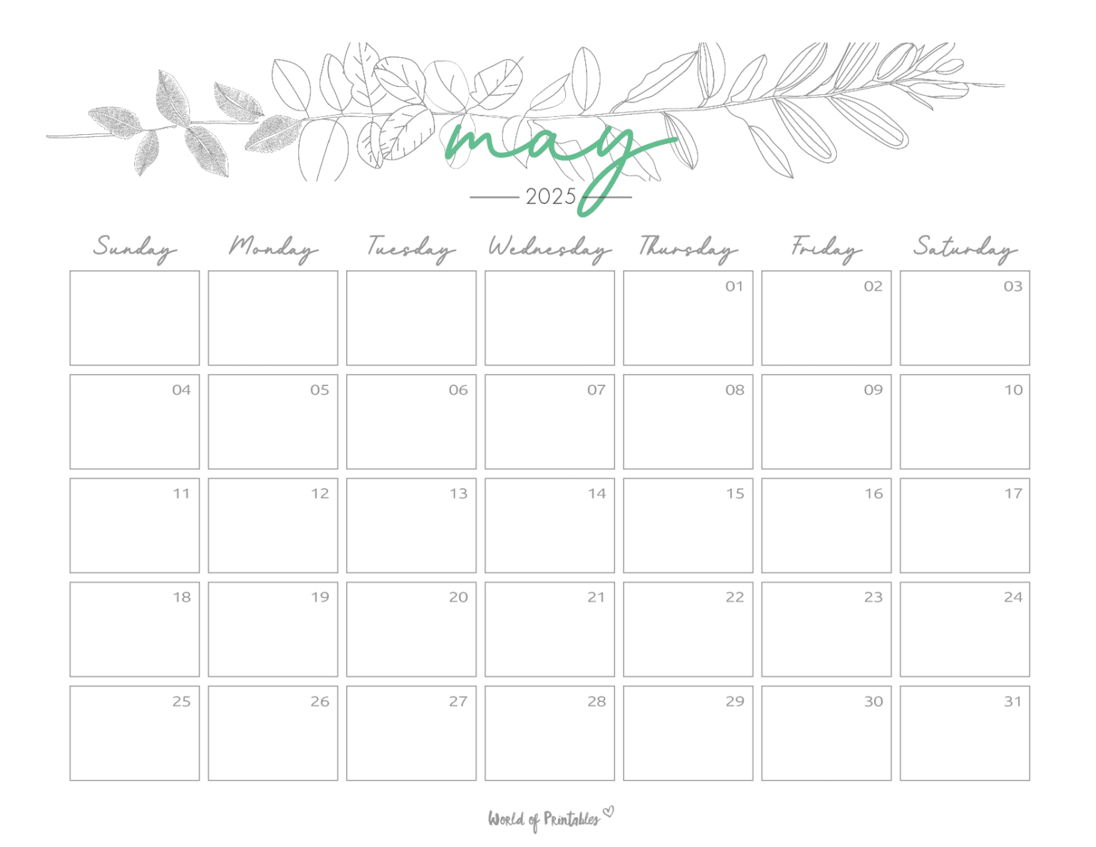 May 2025 Calendars | 100+ Best - World of Printables