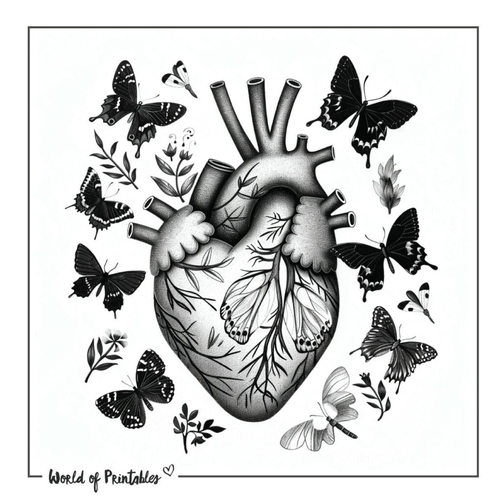 Butterfly and Heart Tattoo Designs - 60+ Printable Designs & Ideas ...