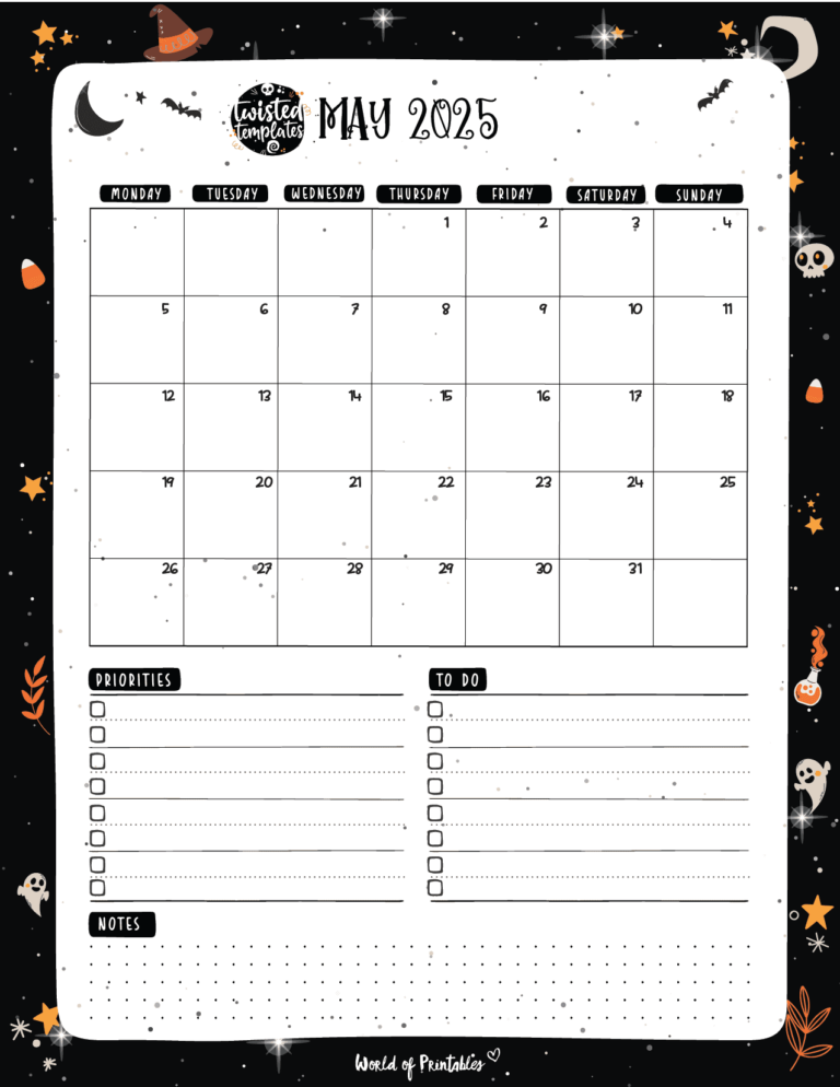 Witchy Calendar - 2025 - World of Printables