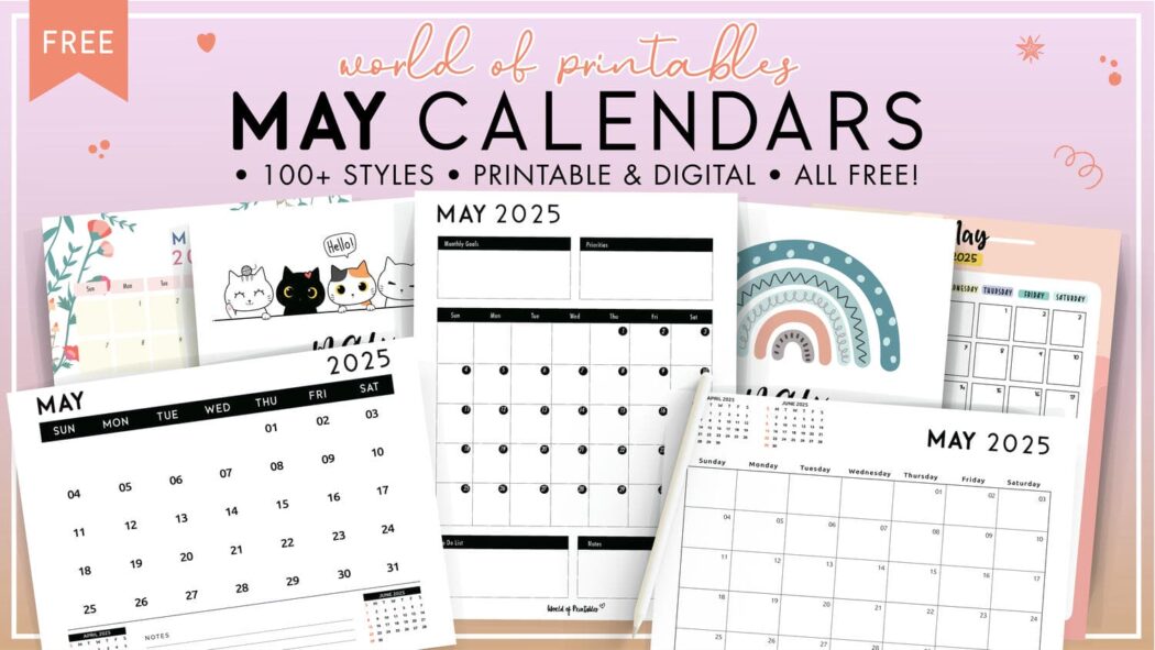 May 2025 Calendars | 100+ Best - World of Printables