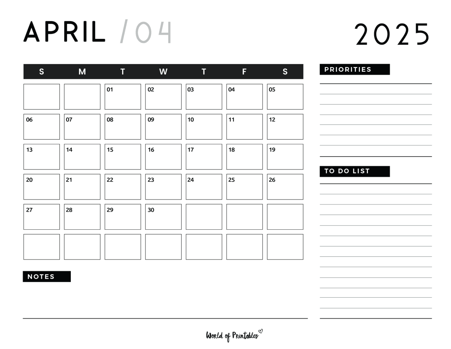 April 2025 Calendars | 100+ Best - World of Printables