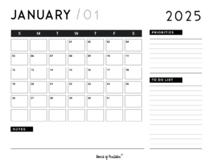 January 2025 Calendars - Free Printables - World of Printables
