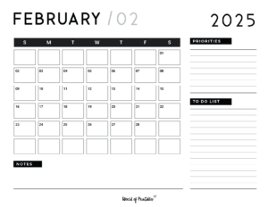 February 2025 Calendars - Free Printables - World of Printables