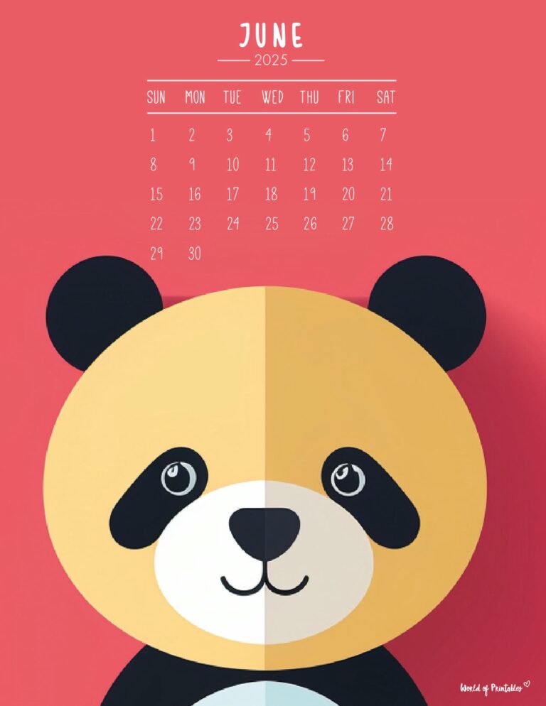 Fun Calendars - Featuring Animals and Bright Colors - World of Printables