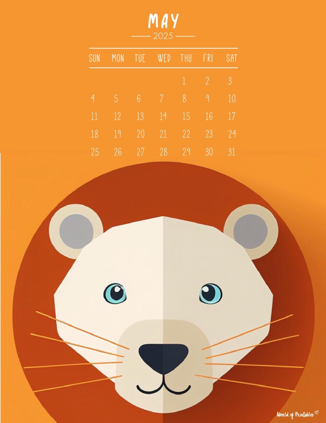 Fun Calendars - Featuring Animals and Bright Colors - World of Printables