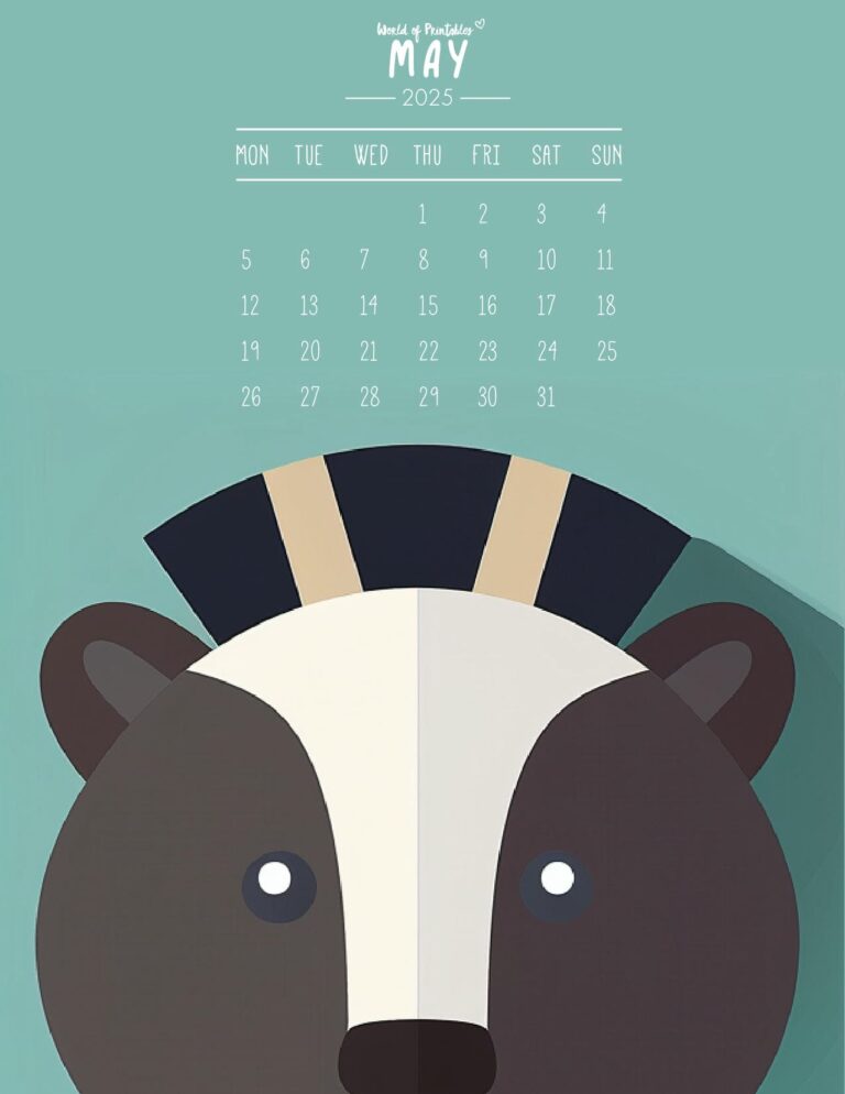 Fun Calendars - Featuring Animals and Bright Colors - World of Printables