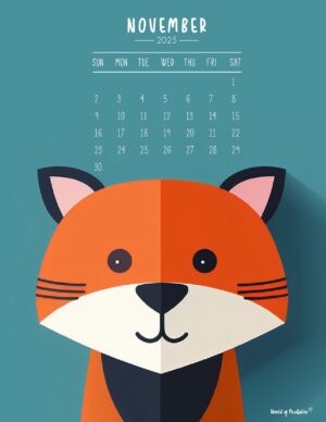 Fun Calendars - Featuring Animals and Bright Colors - World of Printables