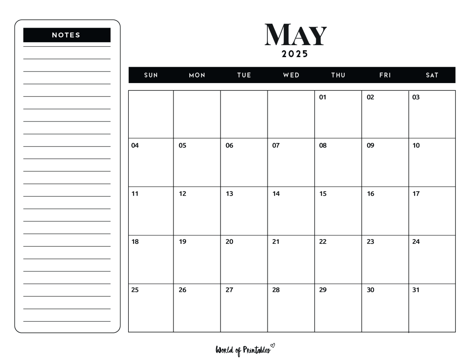 May 2025 Calendars | 100+ Best - World of Printables