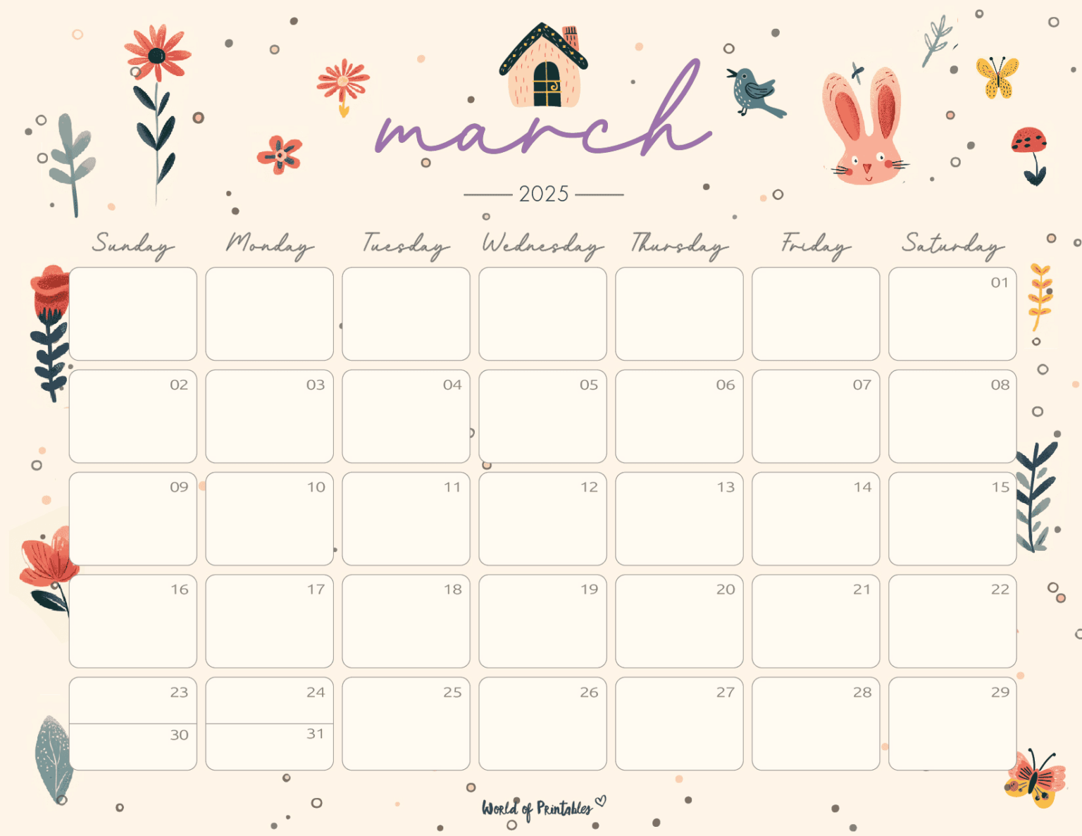 March 2025 Calendars - Free Printables - World of Printables