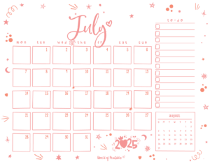 Free Printable July 2025 Calendars | 100+ Best - World of Printables