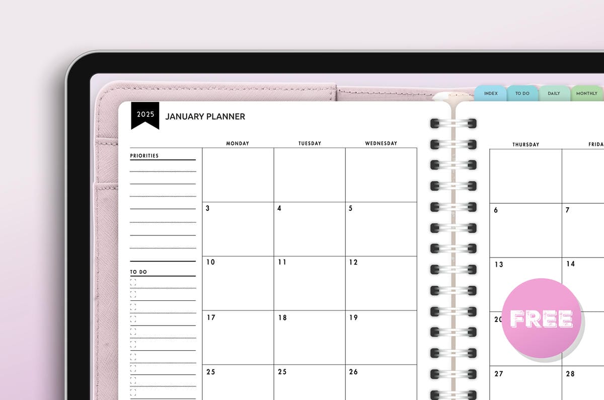 Digital Monthly Planner - Stylish & Free - World of Printables
