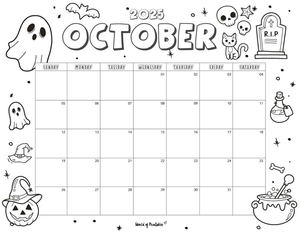 2025 Coloring Calendar - Free Printables - World of Printables