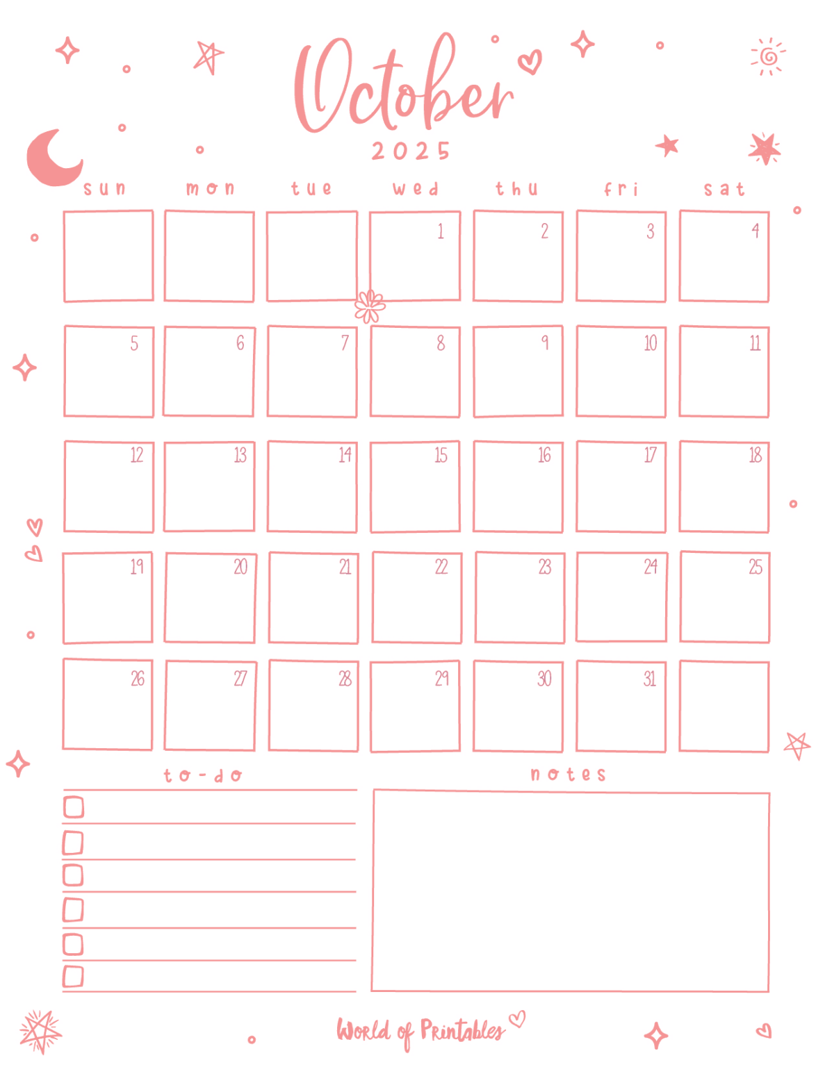 October 2025 Calendars | 130+ Styles - World of Printables