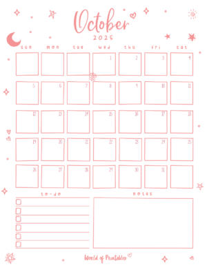 October 2025 Calendars | 130+ Styles - World of Printables