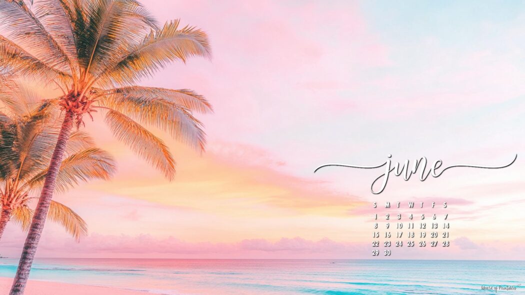 Free June 2025 Calendar Wallpaper