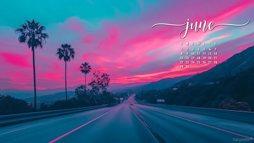 Free June 2025 Calendar Wallpaper
