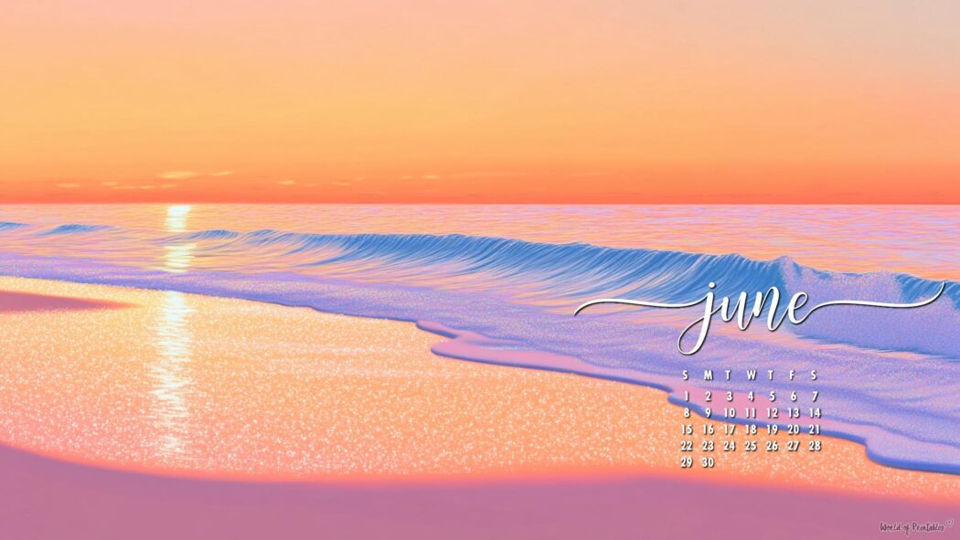 Free June 2025 Calendar Wallpaper