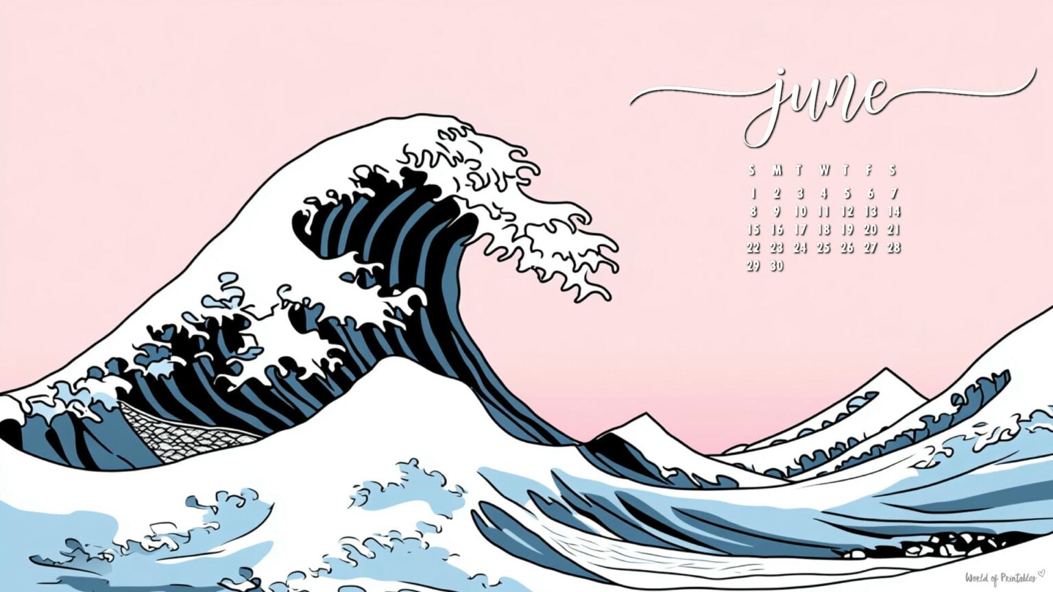 Free June 2025 Calendar Wallpaper