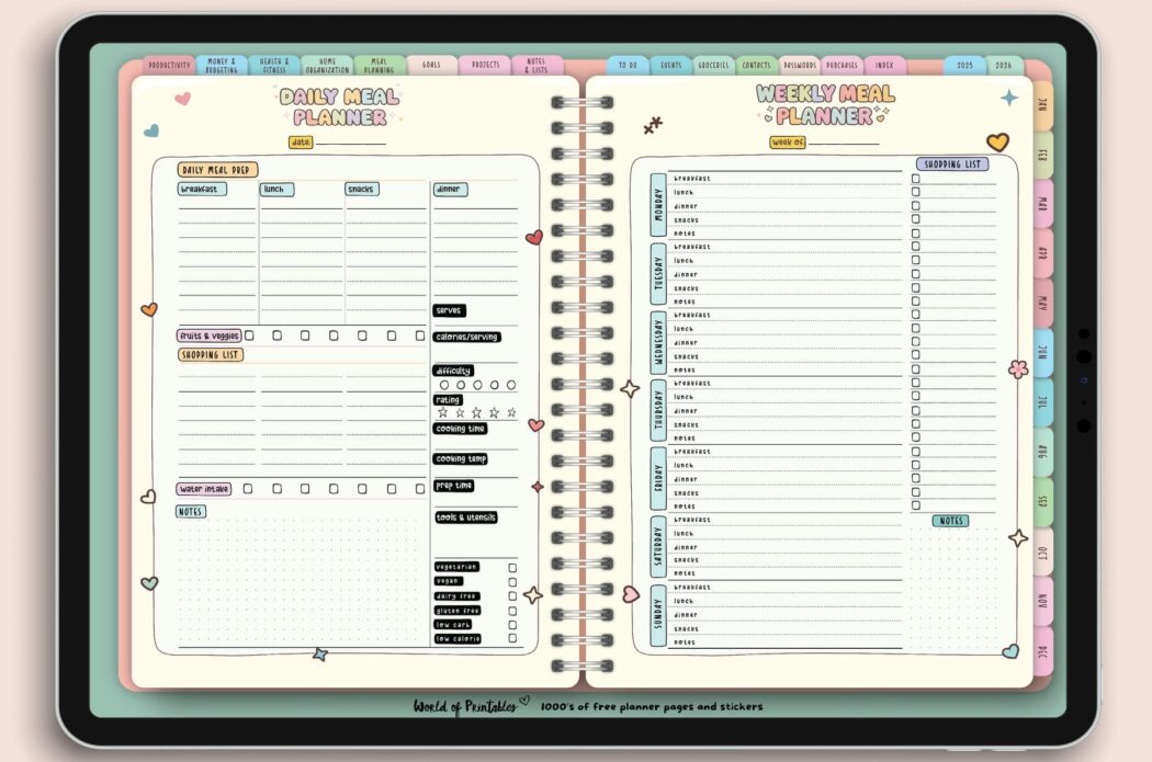 Candy Notes Digital Planner - World of Printables