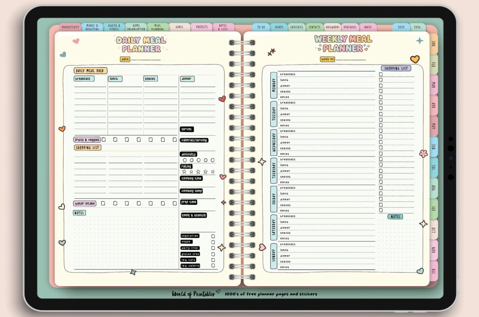 Candy Notes Digital Planner - World of Printables