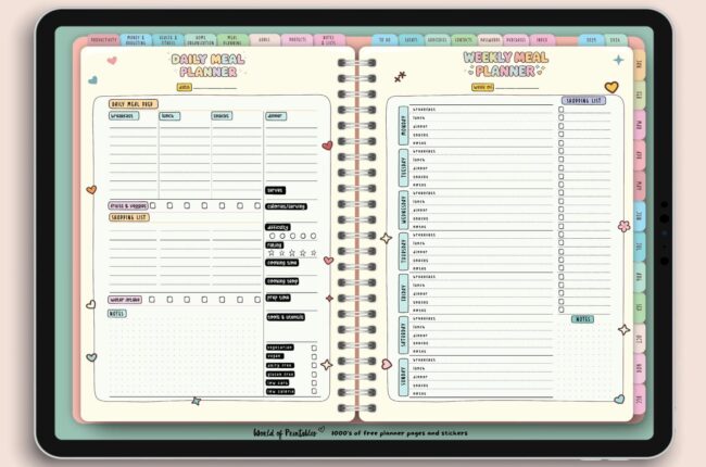 Candy Notes Digital Planner - World of Printables