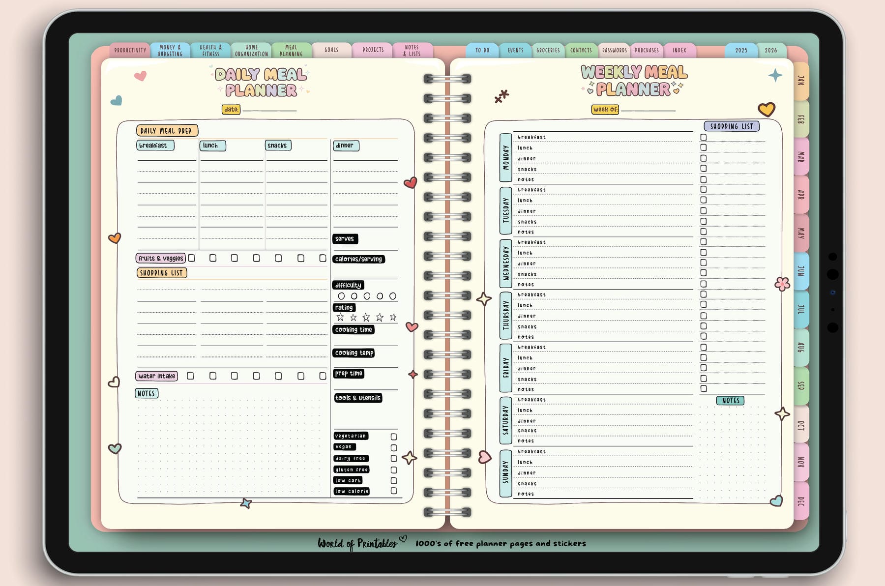 Candy Notes Digital Planner - World of Printables